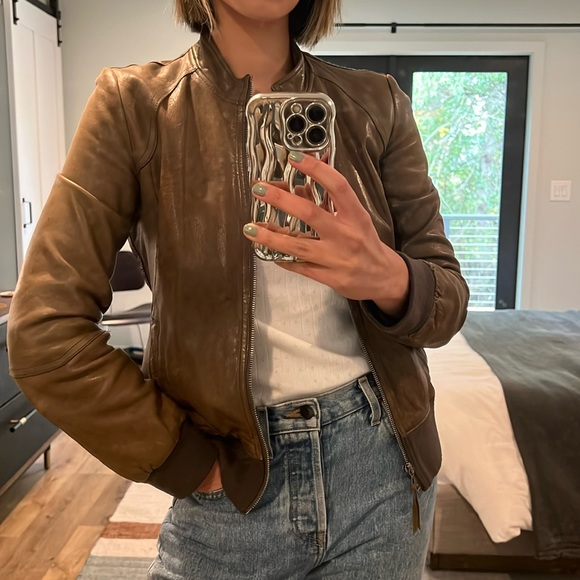 GAP | Jackets & Coats | Vintage Gap Brown Leather Jacket Size Small ...